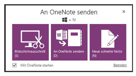 Screenshots mit OneNote erstellen