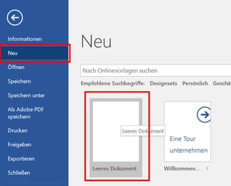 Neues Word-Dokument erstellen
