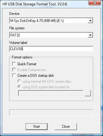HP USB Disk Storage Format Tool