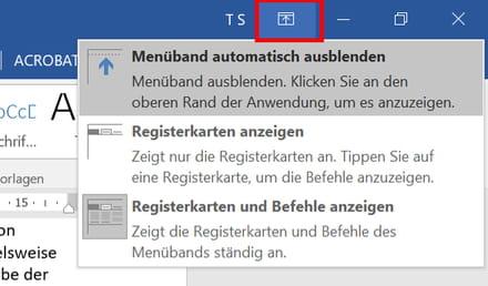 Menüband in Word anpassen